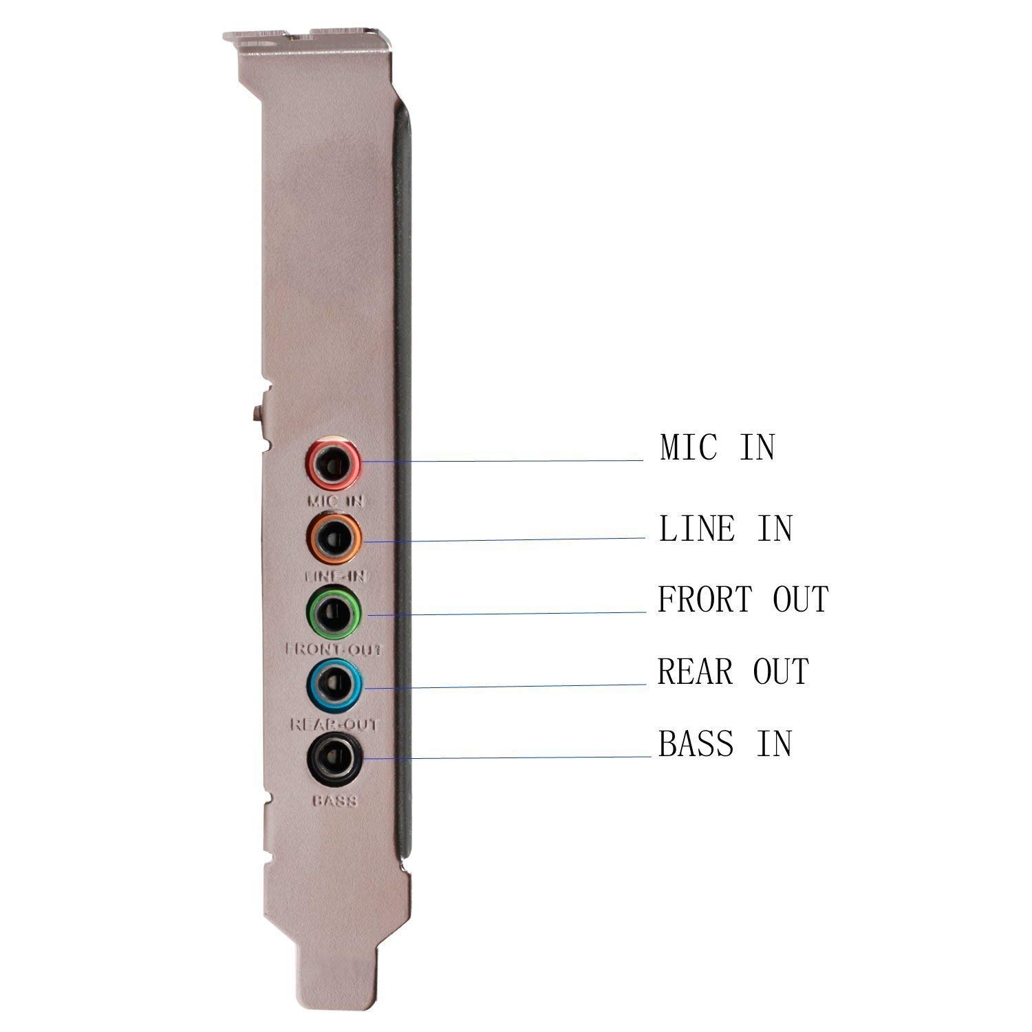 PCIe Sound Card 5.1 Internal Sound Card for Windows 7 8 PCI-e Audio ...