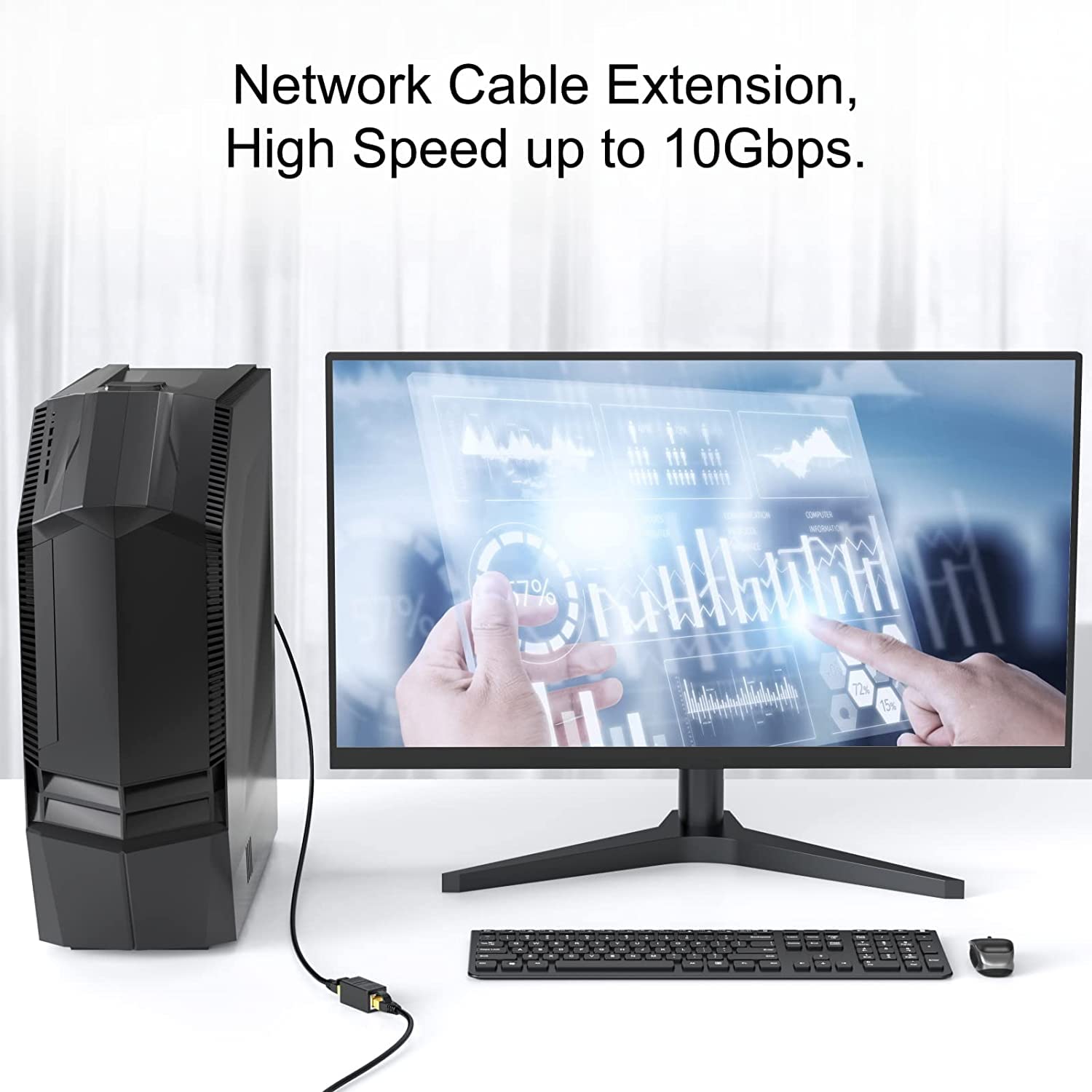 RJ45 Coupler Ethernet Coupler Cat7, Cat6 Cat5e RJ45 8P8C Inline lan ...