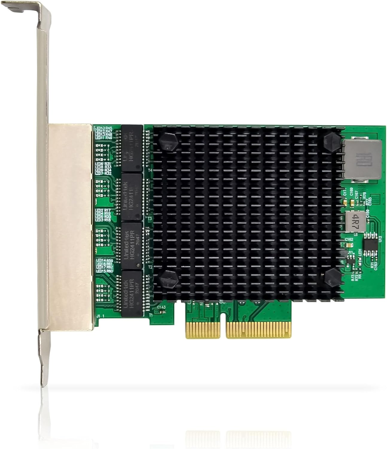 2.5Gb PCIe X4 NIC Converged Network Card 4*RJ45 Port with RTL8125B Chip ...