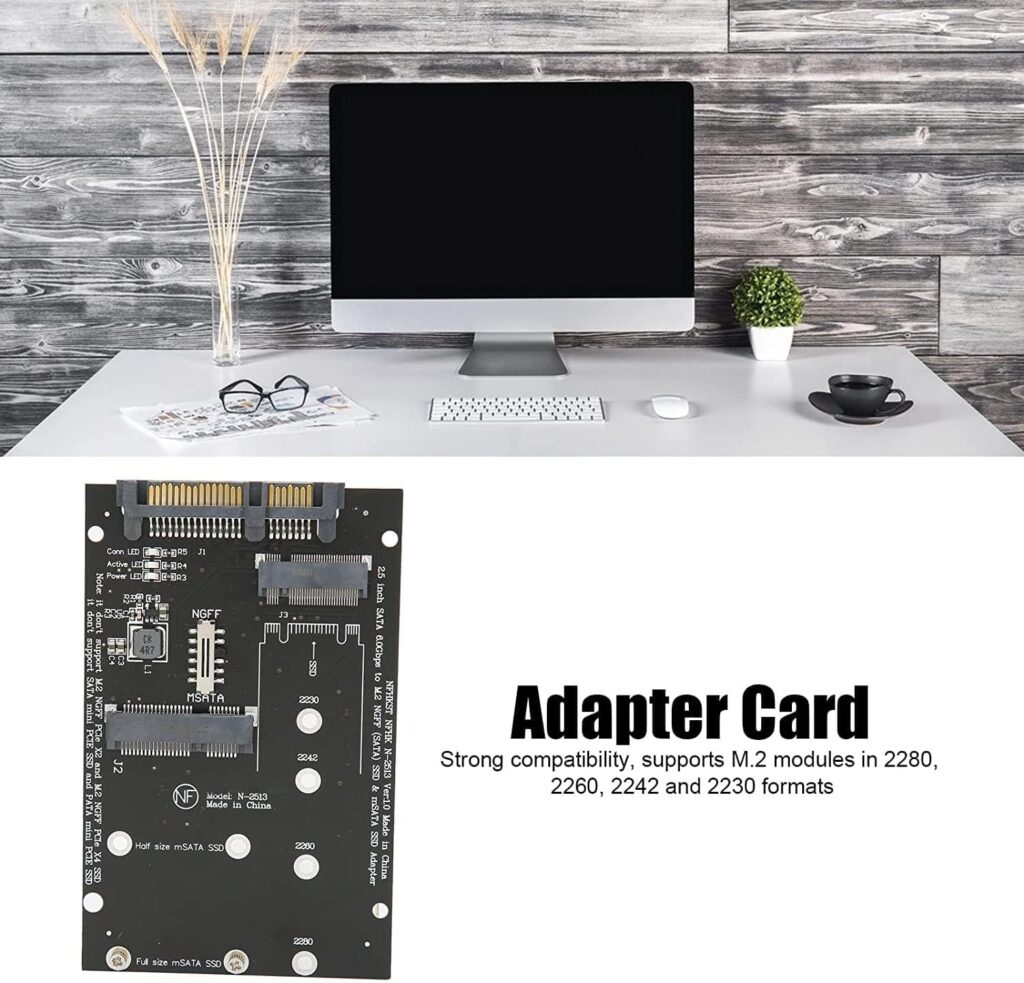 Foxaa 2 in 1 Combo NGFF M.2 SATA & mSATA SSD to 2.5inch SATA3.0 Adapter ...