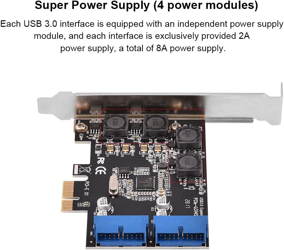 PCI Express USB 3.0 Controller, PCI-E Expansion Card, 2 Internal 19 Pin ...