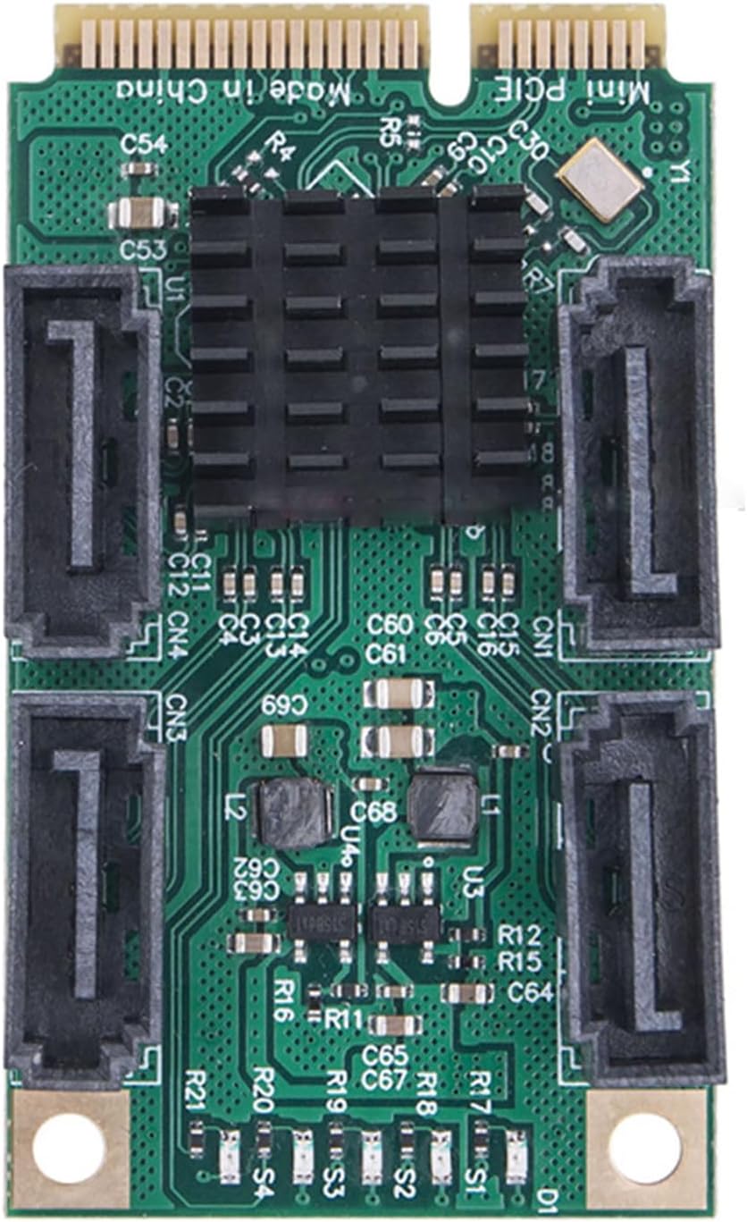 foxaa Mini PCI Express PCI-E to SATA 3.0 Extension Card, 4-Ports ...